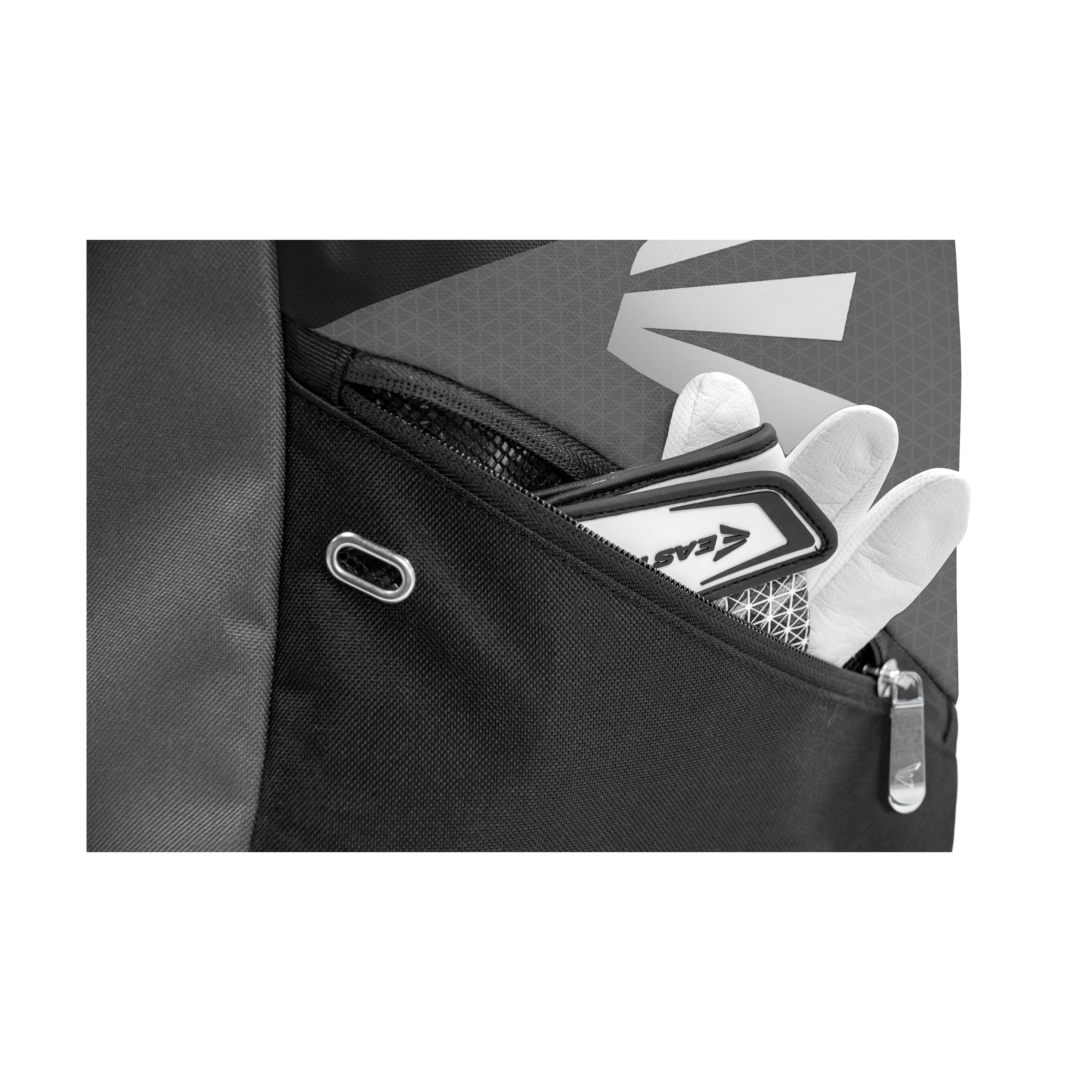 Easton E85BP Youth XLarge Bag and Equipment Backpack | Black | 2 Side Back Sleeves | Large Main Compartment Fits All Youth Players Equipment Needs | Valuables Pocket | 19" H X 12" W X 9" D Capacity