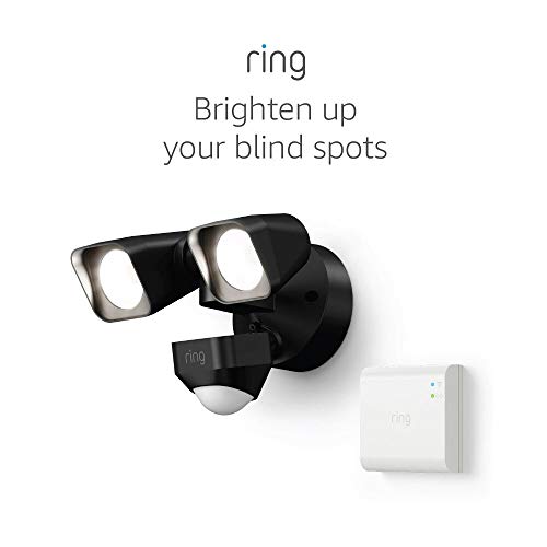 Ring Smart Lighting β Floodlight, Wired, Outdoor Motion-Sensor Security Light, Black (Starter Kit)