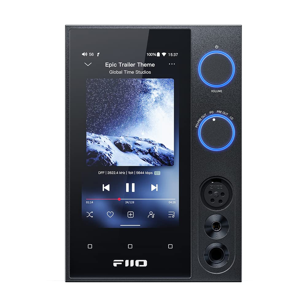FiiO R7 Snapdragon 660 Desktop Android 10 HiFi Streaming Music Player AMP/DAC ES9068AS chip/THXAAA 788 Headphone Amplifier Bluetooth 5.0 DSD512 Spotify/Tidal/Amazon Music Support (Black)