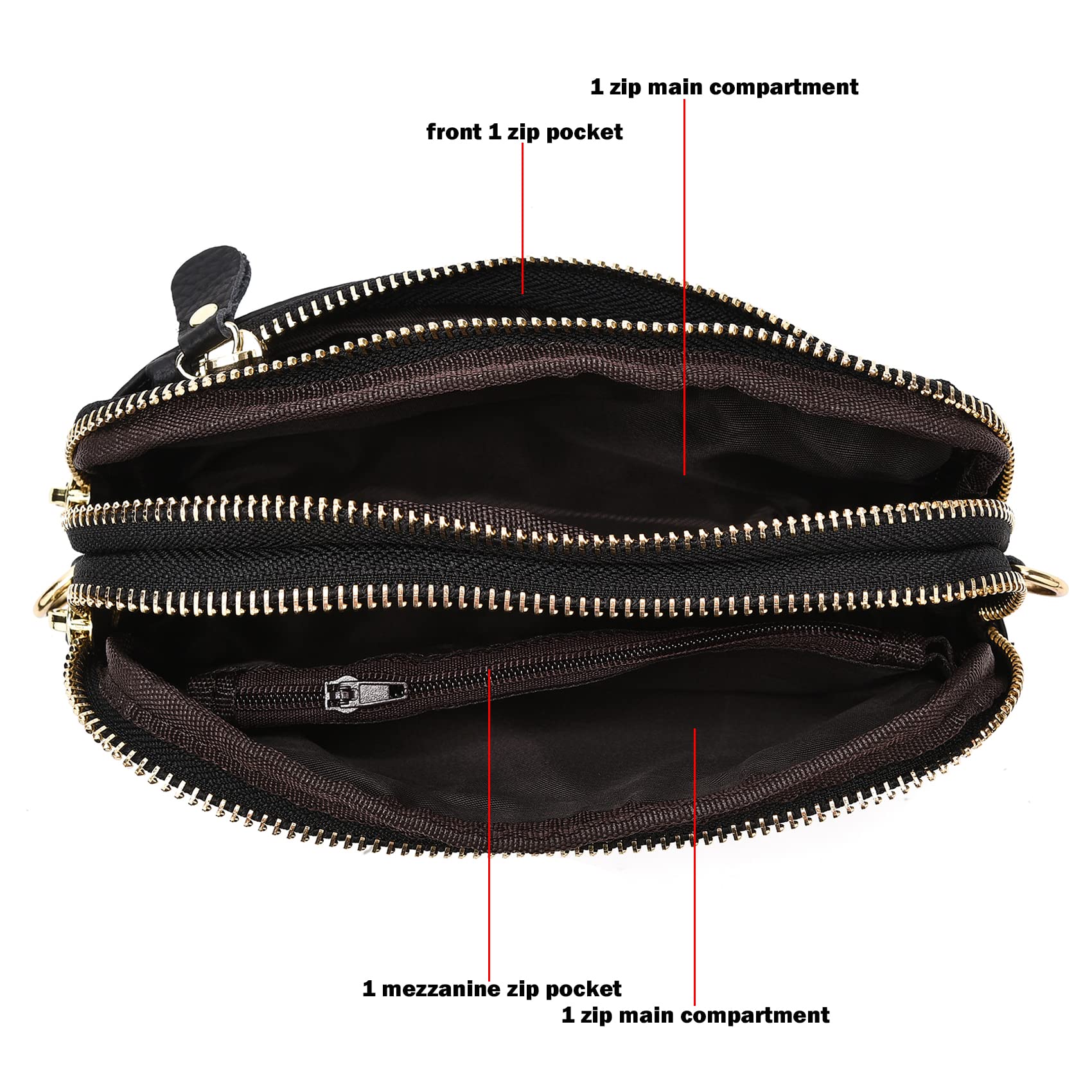 IHAYNER Wristlet Handbag Purses for Women Small Crossbody Bag Lightweight Leather Shoulder Bags