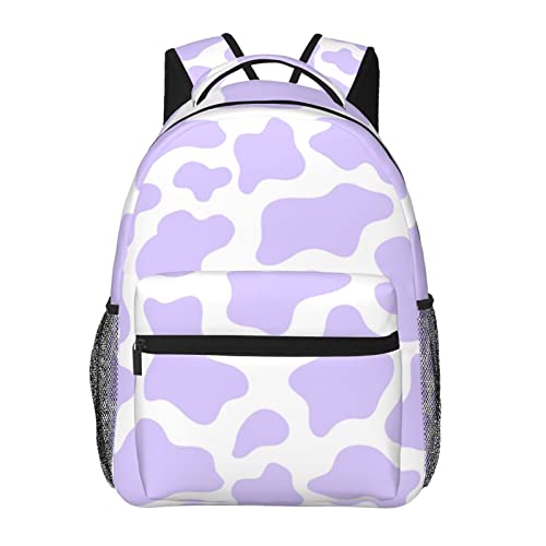 ROSIHODE Cute Cow Print Backpack Adjustable Shoulder Strap Bookbag, Casual Daypack Lightweight Backpack for Adults