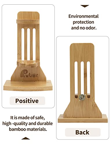 Rubor Hamster Water Bottle with Stand Small Animal Water Bottle Holder with 125ml Hanging Water Auto Dispenser for Syrian Rabbit Dwarf Gerbils Mice Rats Degus Small Pet Rodents (Bule)