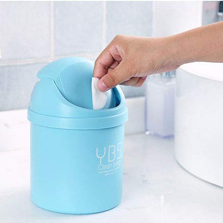 WOIWO 1 PCS Creative Desktop Trash Can Small Household Living Room Shake Lid Garbage Can Mini Kitchen Countertop with Lid Paper Basket (Color Random Send)