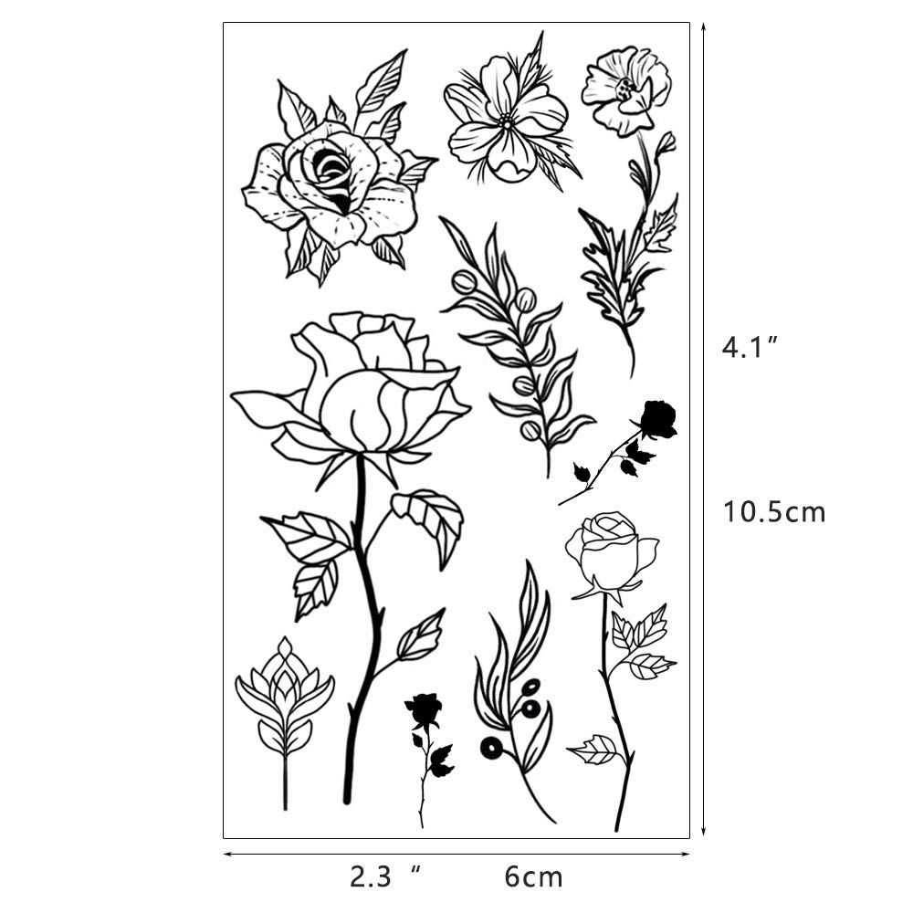 GLARYYEARS 150+ Pattern Black Tiny Temporary Tattoo, Hands Face Halloween Tattoo Sticker for Men Women, Flower Space Moon Snake Designs Body Art on Arm Neck Shoulder Clavicle Waterproof