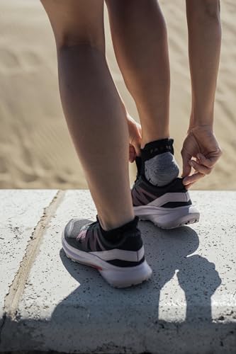 FALKE Women's TK5 Wander Invisible Hiking Socks, No Show, Light Padding, Athletic, Breathable Quick Dry, Merino Wool, Black (Black-Mix 3010), 5-6, 1 Pair