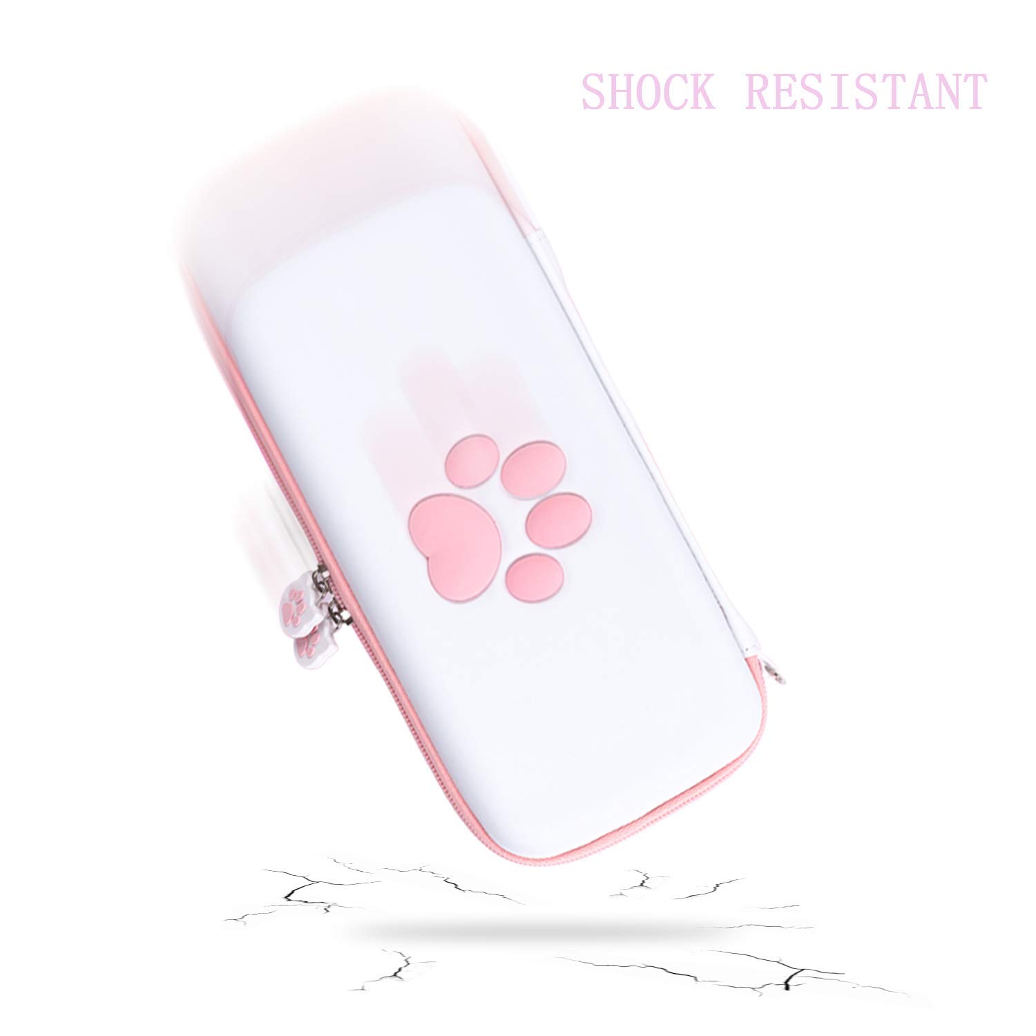Geekshare Cute Paw Switch Lite Travel Carrying Case Compatible with Nintendo Switch Lite Games Hard Shell Portable Storage Bag for Switch Lite & Game Accessories (for Switch Lite)