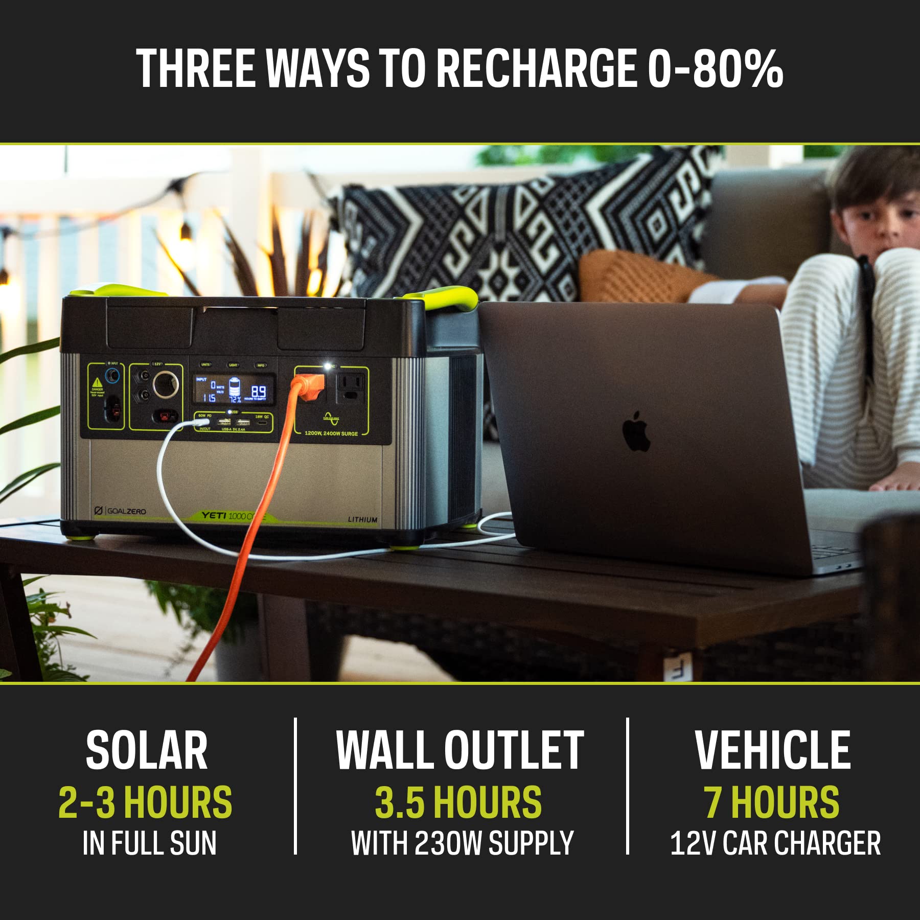 Goal Zero Yeti 1000 Core Portable Power Station, 1,000 W, Solar-Powered Generator (Solar Panel Not Included), USB-A/USB-C Ports and AC Outlets, Power for Camping (Yeti 1000 Core)