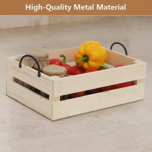 Serving Tray Handles Hardware, Side Fixing Handle for Trays Cutting Board and Charcuterie Board,Metal Rustic Curved Handle Pulls for Wood Box Drawer Pack of 6