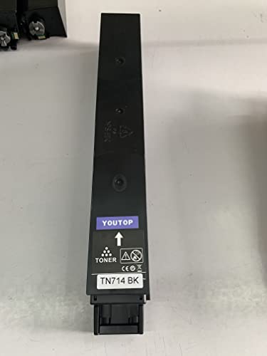 YOUTOP 1PK TN-714 TN714 (ACYP030) Black Toner Cartridge Compatible for Konica Minolta bizhub 750i