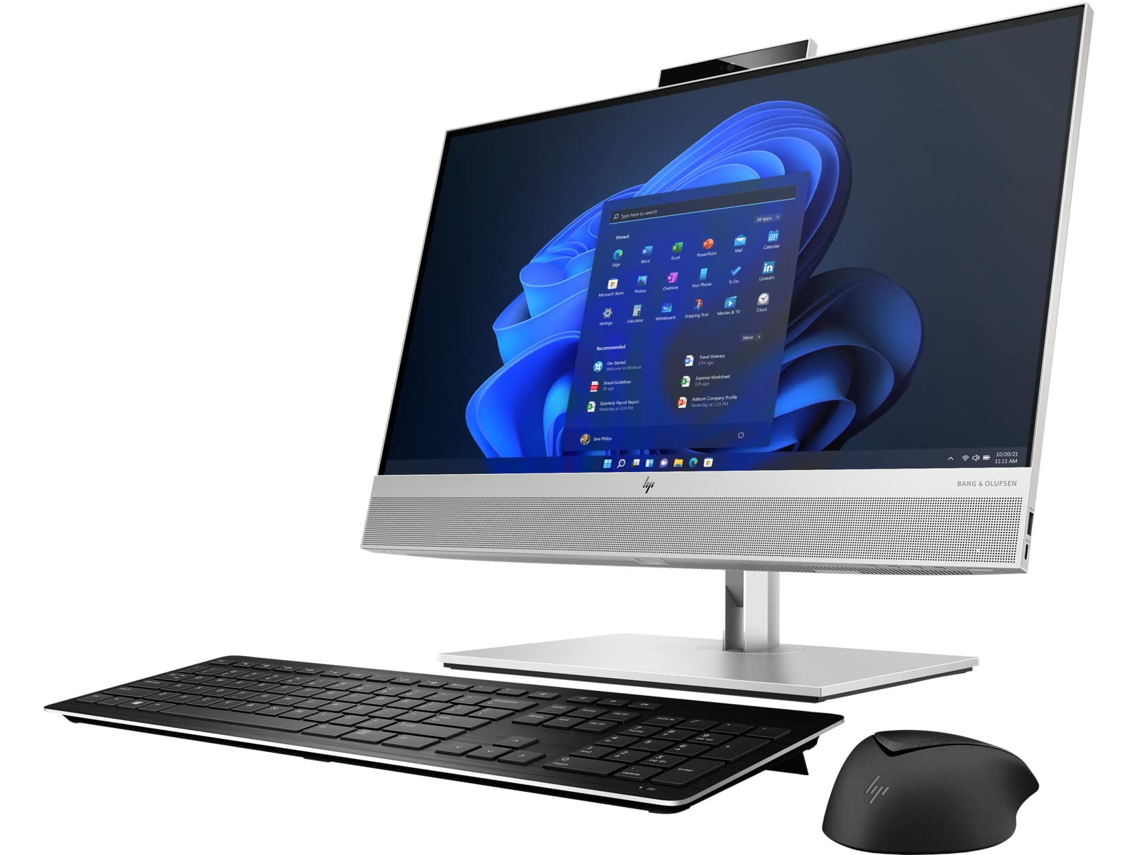 HP EliteOne 800 G6 All-in-One Computer, 23.8 IPS, FHD, Intel i7-10700, Bang & Olufsen with Stereo Speakers, NO DVD-RW, Win 10 Pro, Silver, 3 Year Warranty (32GB RAM | 1TB SSD)