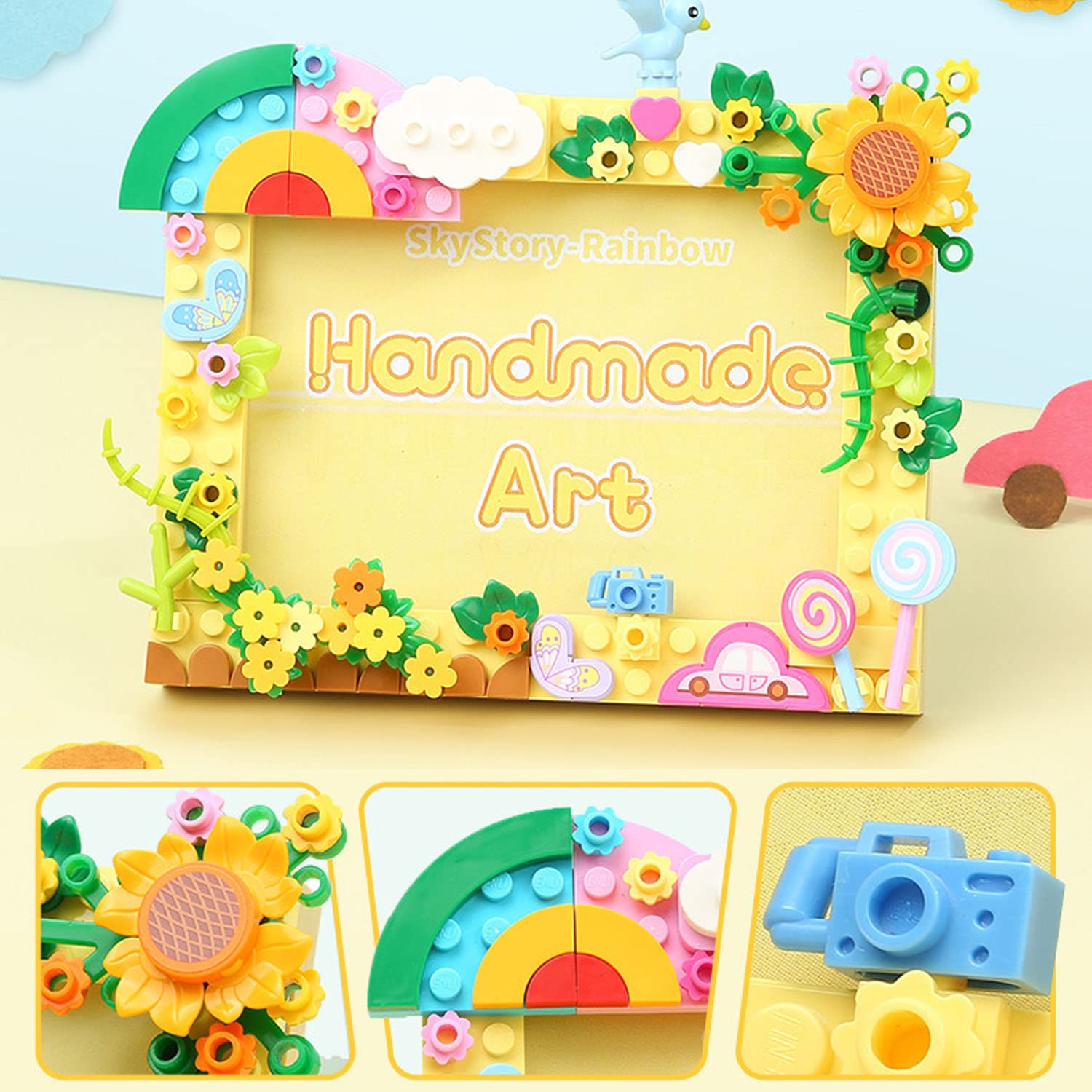 iixeal Creative Picture Frame Building Block Sets, DIY Creative Arts Craft Decorations Bricks Photo Frames for Kids, 251PCS (2 set/lot)