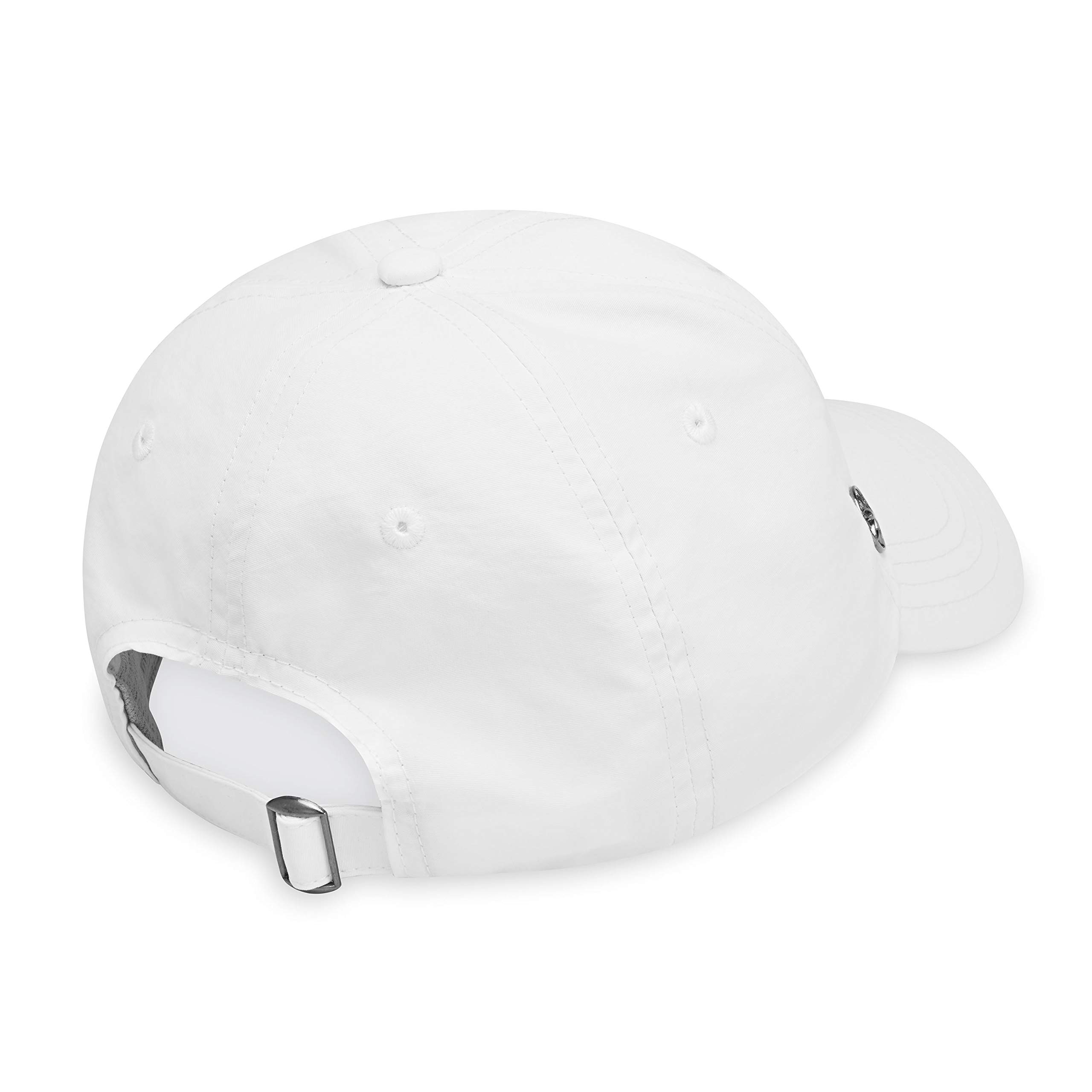 Gaiam Women's Running Hat - Classic Fitness White Sun Cap, Trendy Runners' Hat with Ponytail Hole, Quick-Dry & Moisture-Wicking Sweatband, Cooling Girls' Baseball Cap for Summer - White
