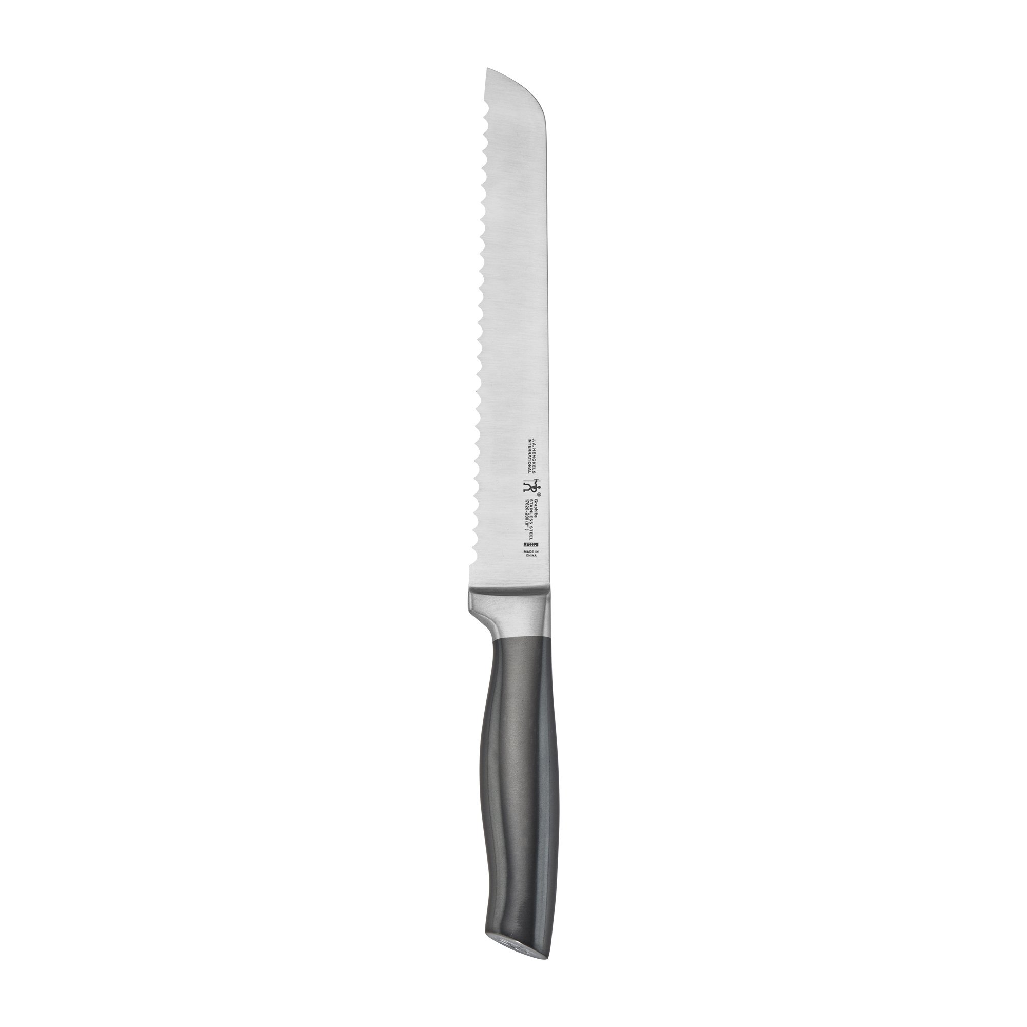HENCKELS Graphite Razor-Sharp 8-inch Bread Knife, Cake Knife, German Engineered Informed by 100+ Years of Mastery, Gray