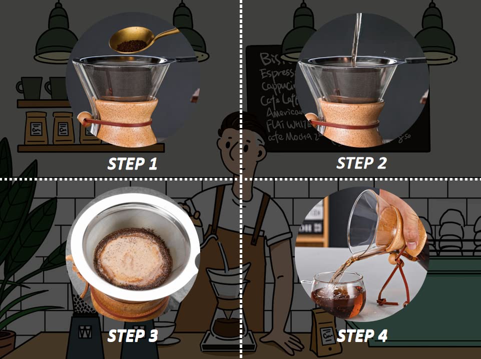 HYAXGM Pour Over Coffee Maker With Wood Sleeve,27oz/800mlPour Over Coffee Dripper,Pour Over Coffee Maker Set With Cork Stopper (27oz/800ml)