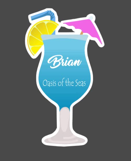 Magnet Customized for your Stateroom Door on your Disney Cruise, Carnival, Royal Caribbean, etc. - Personalized Tropical Drink