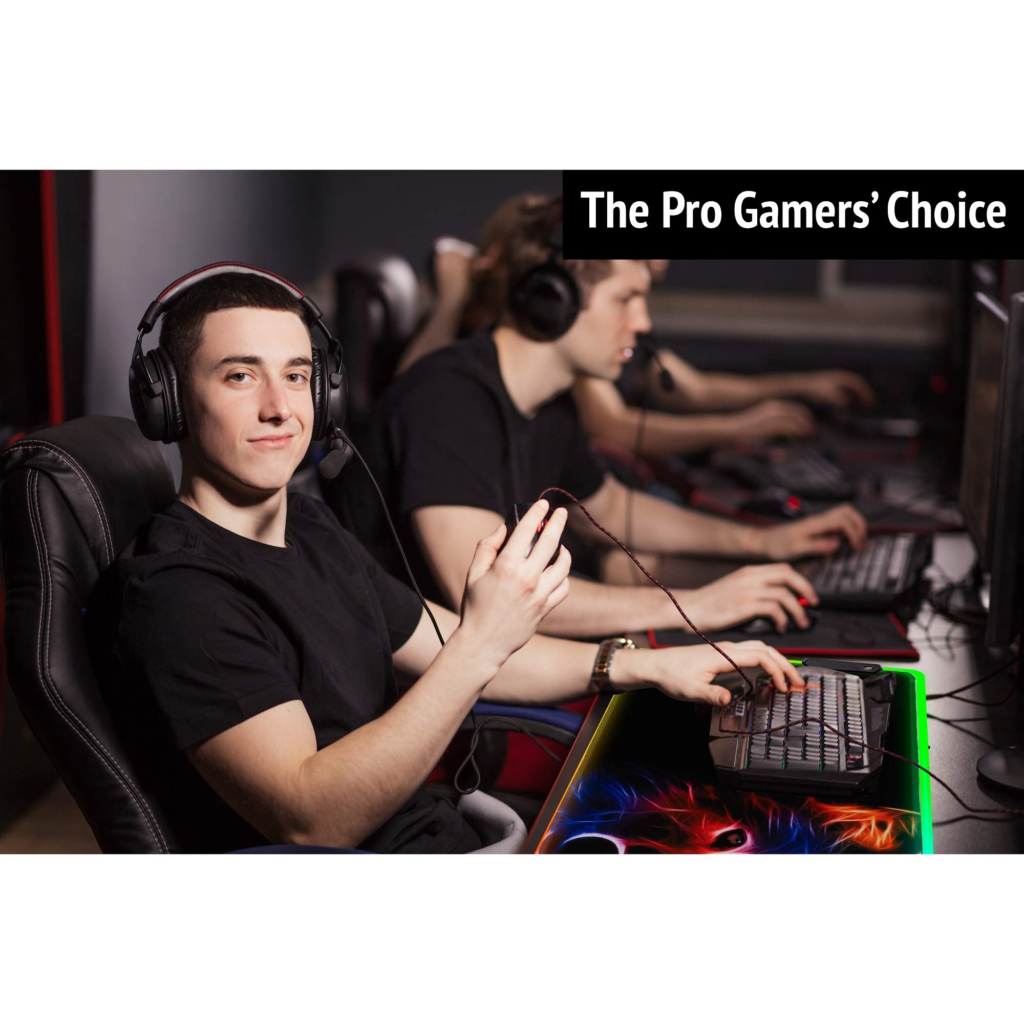 Galaxy Space Gaming Mouse PadGaming Mouse Pad|Extended RGB Gaming Mouse Mat|LED Animated Mouse Pad with Waterproof Surface-Anti-Slip Base -10 Colors&4 Modes-31.5x11.8x0.16inches