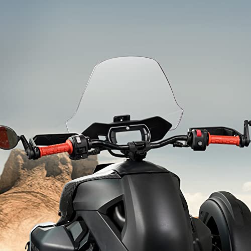 Ryker Adventure Wider Windshield, A & UTV PRO New Upgrade XXL Adjustable Vented Translucent Clear Hard Coated Windscreen Wind Deflector for Can Am Ryker All Models Accessories, Replace OEM #219401032
