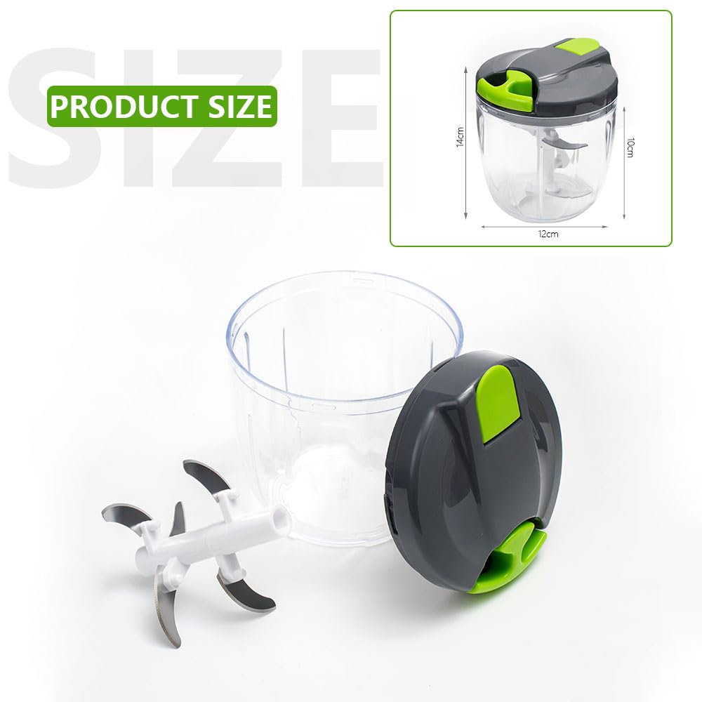 Sifenma Manual Food Processors & Chopper with Cover and Handle, Manual Onion Chopper Slicer Cutter, Vegetable Chopper, Suitable for Garlic Carrots Onions Peppers Fruits Mincing.(900ML)