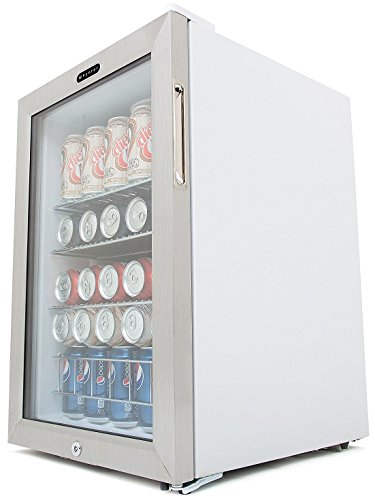Whynter BR-091WS, 90 Can Capacity Stainless Steel Beverage Refrigerator with Lock, White