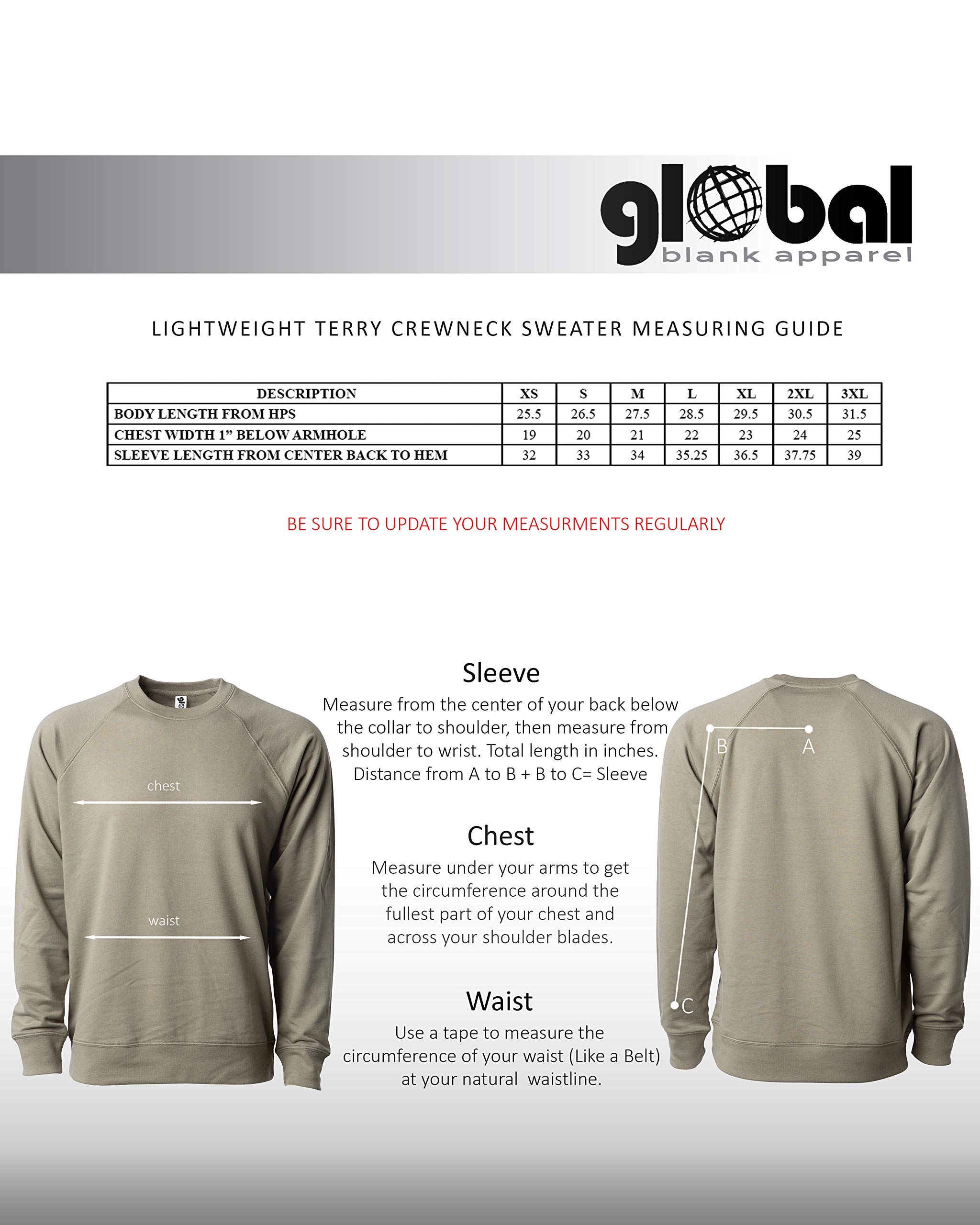 Global Blank Crewneck Sweatshirt for Women, Lightweight French Terry Sweatshirts, Yellow Gold, Large