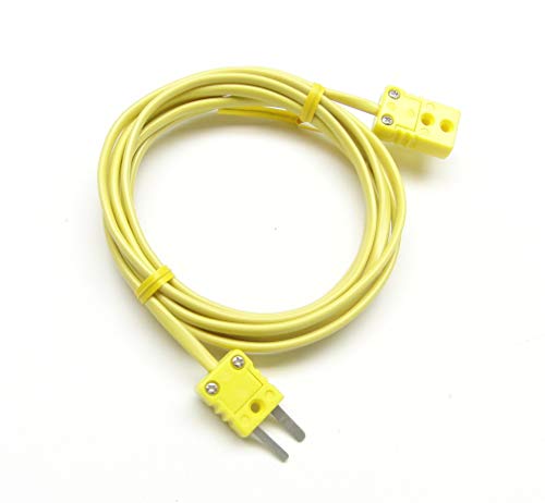 K-Type Thermocouple Extension Cable Wire with Miniature Mini Type K Thermocouple Connectors 3 ft (= 1 Yard) Long