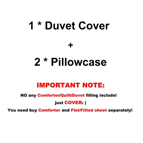 Suncloris, Starlight Music Note Duvet Cover Set, Golden Musical Notes Bedding Set. Included: 1* Duvet Cover, 2* Pillowcase(no Comforter Inside) (Queen)