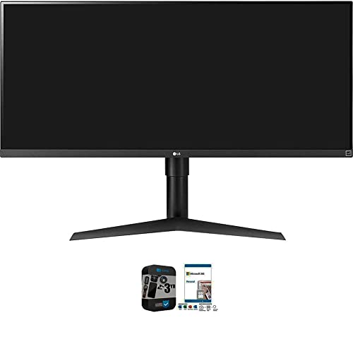 LG 34WP65G-B 34 inch FreeSync UltraWide IPS Monitor 2560 x 1080 21:9 Bundle with Microsoft 365 Personal 15 Month Subscription Download for PC/Mac and 3 YR CPS Enhanced Protection Pack