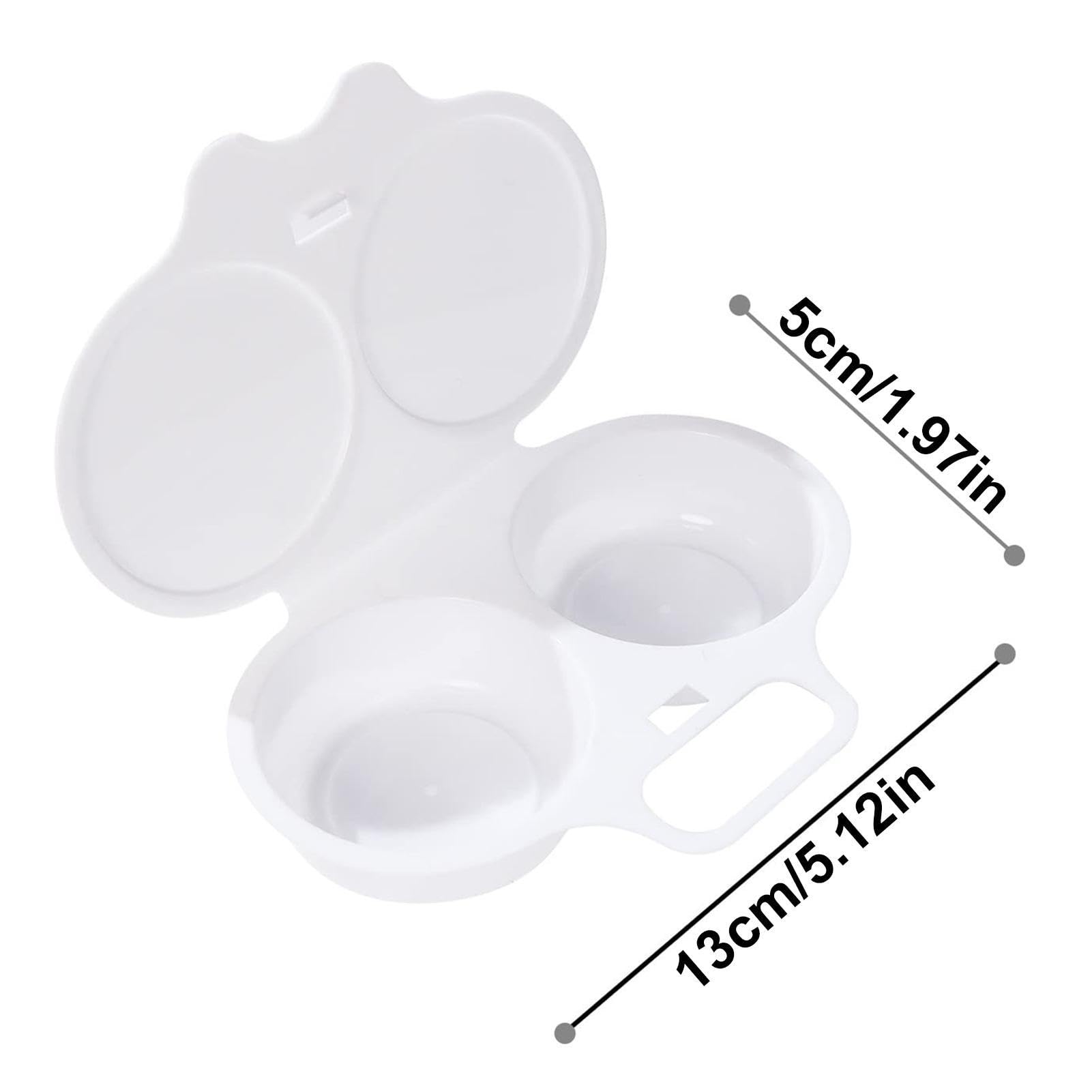 Microwave Egg Poacher - Dishwasher Safe Fast Egg Poacher, Double Drain Poached Egg Cups | Easy to Use Microwave Cavity Egg Cooker, Egg Poacher Microwave Egg Cooker for Kitchen, Cooking Gadgets, White