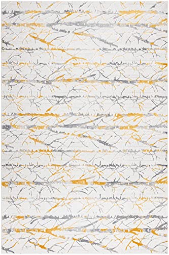 Rugs.com Finsbury Collection Rug β 5' 3 x 8' Yellow and Gray Medium Rug Perfect for Living Rooms, Large Dining Rooms, Open Floorplans