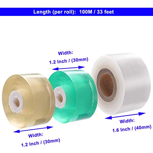 KOHAND Grafting Tapes, 30 Rolls Garden Tapes for Plants 328Ft/100M Each, Self-Adhesive Plants Repair Poly Budding Tapes, Stretchable Floristry Film Fruit Tree Grafting Tool