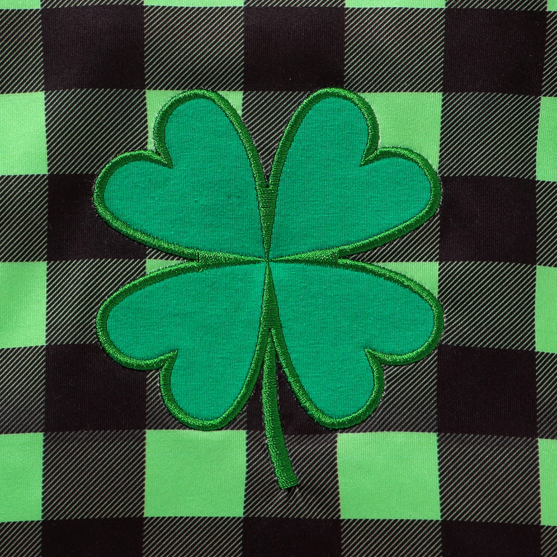 YOUNGER TREE Toddler Girl St Patricks Day Outfits Four-Leaf Clover Sweatshirt Clothes Saint Patrick's Day Ruffle T Shirt Tops + Bell Bottoms Pants (Green Plaid A, 4-5T)