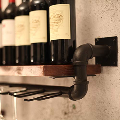 PIBM Stylish Simplicity Wine Shelf Wine Rack Wooden Wall Hanging Wine Rack Wine Glass Holder