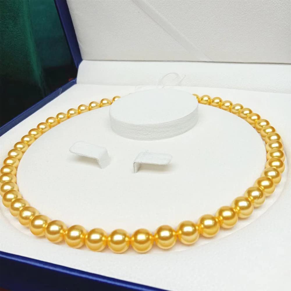 Gold, Malachite green,White Freshwater Genuine Cultured Pearl Necklace for Women in AAAA Quality,length(46cm18.1 in)