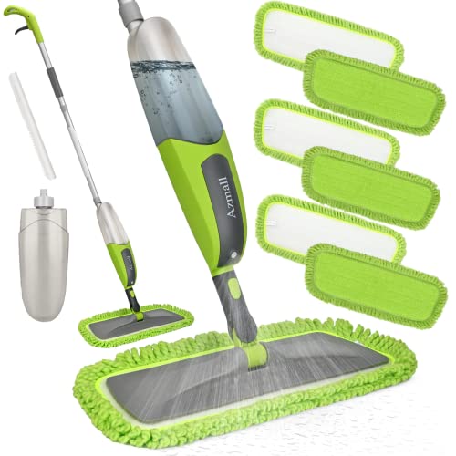 Spray Mop for Floor Cleaning Microfiber Mop Wet Dust Mop with 6 Reusable Washable Microfiber Pads and 610ML Refillable Bottle Dry Wet Kitchen Mop for Hardwood Laminate Tile Floor Cleaner Household