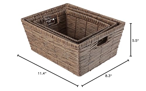 Whitmor Distressed Rattique Storage Baskets Set of 3
