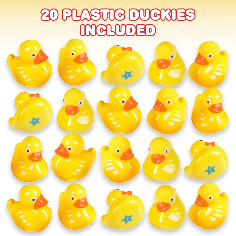 Gamie Plastic Duck Matching Game, Includes 20 Ducks with Numbers & Shapes, Memory Game for Kids, Fun Educational Learning Toys for Preschoolers, Develops Memory, Concentration, & Number Recognition