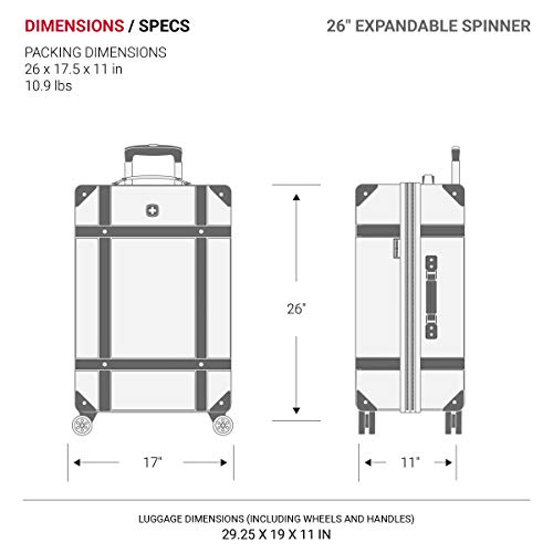 SwissGear 7739 Hardside Luggage Trunk with Spinner Wheels, Blush, 2-Piece Set (19/26)