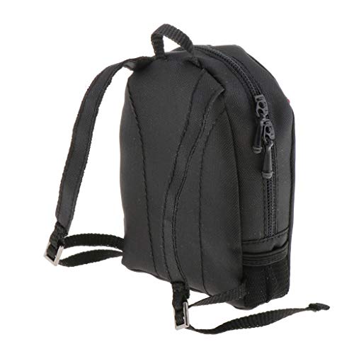 Yiju 1/6 Scale Laptop Bag Backpack Ornament for 12" Male Action Figure, Black with Red, 7.5x5.5cm