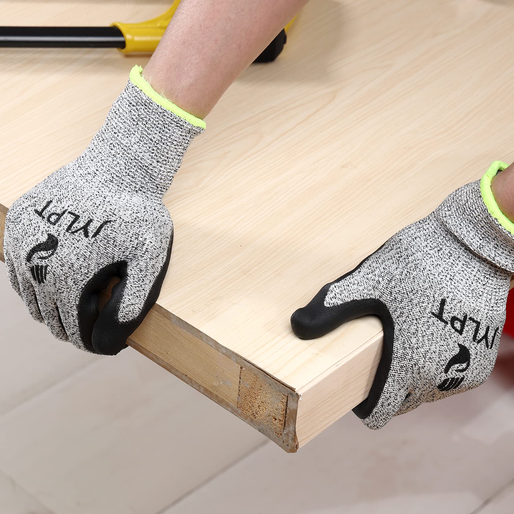 JYLPT Level 5 Protection Cut Resistant Gloves, 3D-Comfort Fit,Cutting Gloves with Strong Grip & Durable,Comfortable Cut Proof Gloves Safety Work Gloves Size L