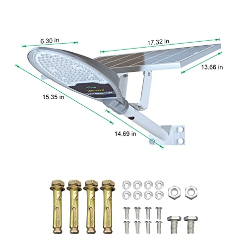 YiLaie Solar Street Light, Large Area Super Bright Long Time Outdoor Lighting Waterproof Solar Powered Street Light, Lighting for Driveway Barn Yard and Places Without Power, No Cable Laying Required