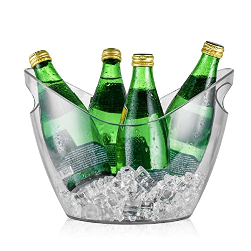 Ice Bucket Parties Wine Bucket Plastic Clear Acrylic For 8 Liter Plastic Tub Perfect for 5 Champagne, Wine or Beer Bottles(1 Pieces,8 Liter)