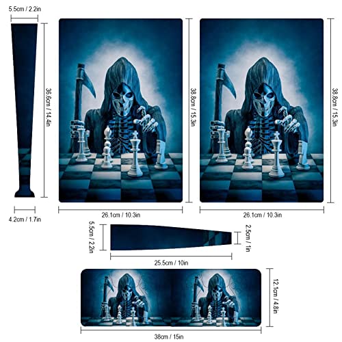 Grim Reaper Playing Game of Chess Full Protective Skin Cover Design Wrap Decal Sticker Compatible with PS5 Digital Edition Console and Controller