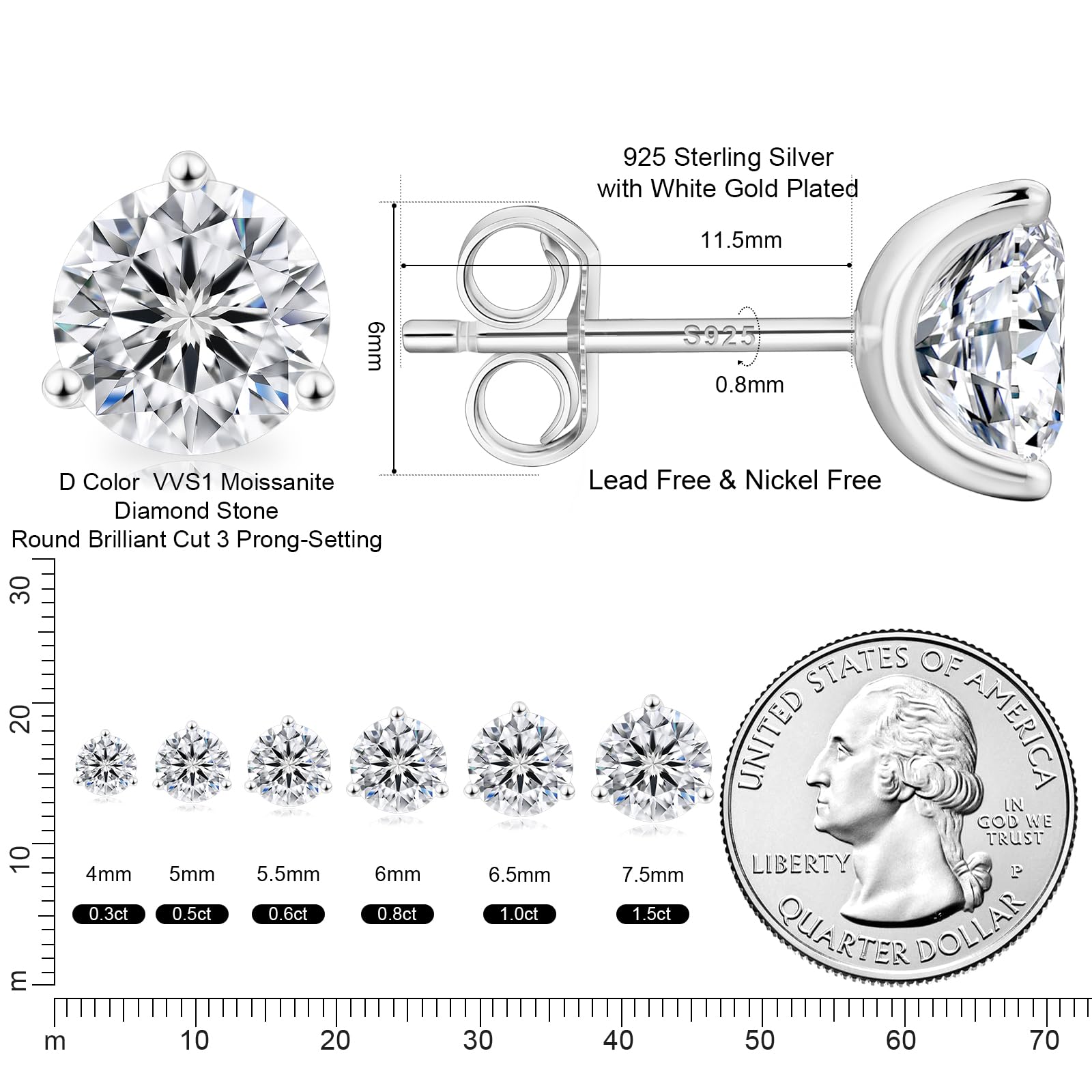 KRKC&CO Women Moissanite Earrings