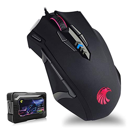Gaming Mouse with 14 Programmable Buttons, E-YOOSO 10000 DPI High Precision Laser, Ergonomic Optical RGB Gaming Mice - Weight Tuning Set for Windows PC Gaming Z7900