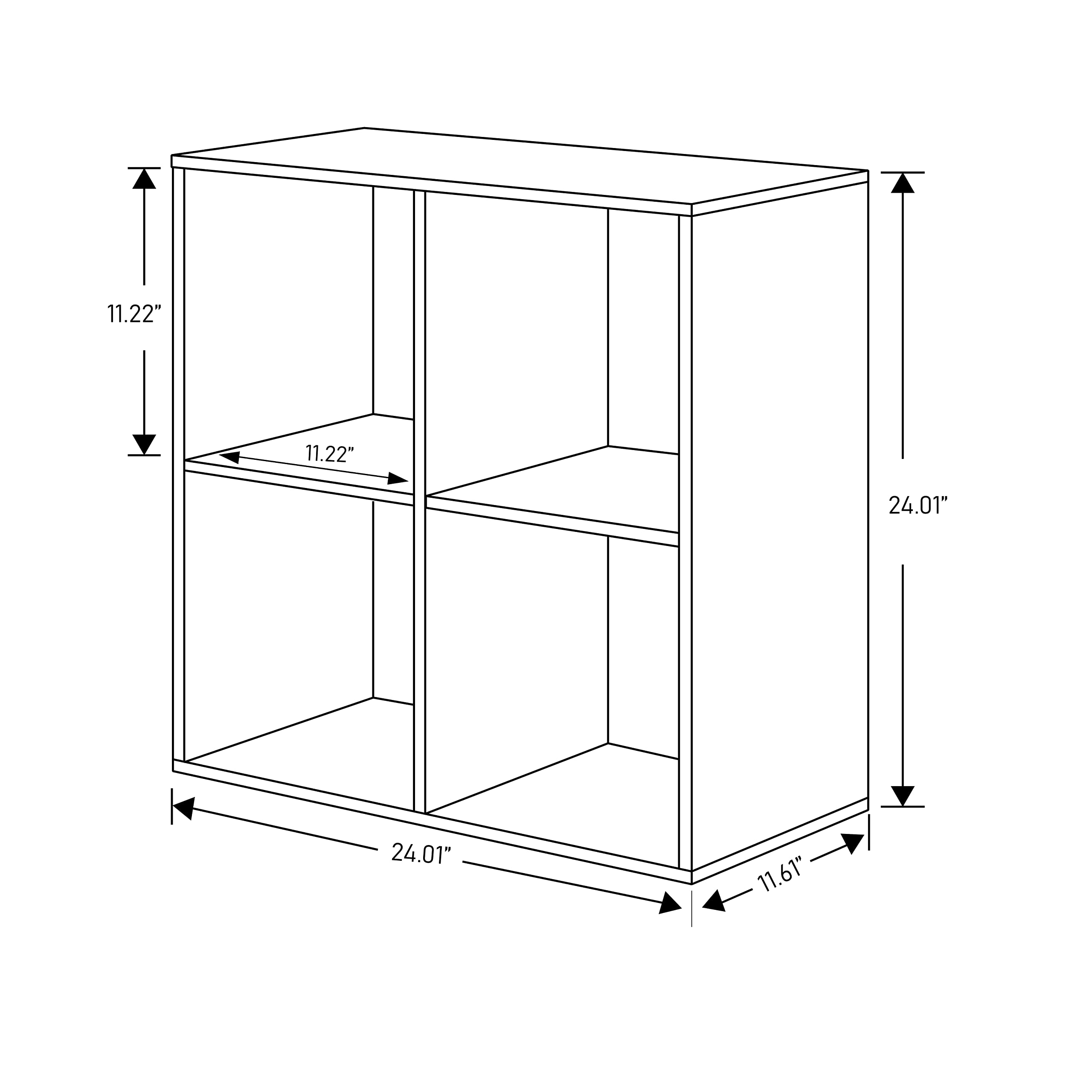 PACHIRA E-Commerce Wooden Storage Bookshelf, 4 Cube Unit Shelf, Closet Cabinet, DVD Rack File Organizer Bookcase Rack, Each Cube 11 Inch, Oak Grey