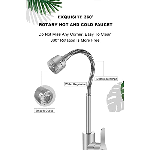 Stainless Steel Commercial Wall Mounted Hand Sink with Drainer Unit and Tap - Hot and Cold - Perfect for Outdoor Indoor, Garage, Laundry/Utility Room - Single Bowl Sinks