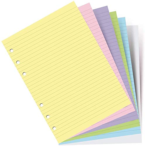 Filofax B132610 Organizer Refill, A5 Size, Pastel colors, Ruled Paper
