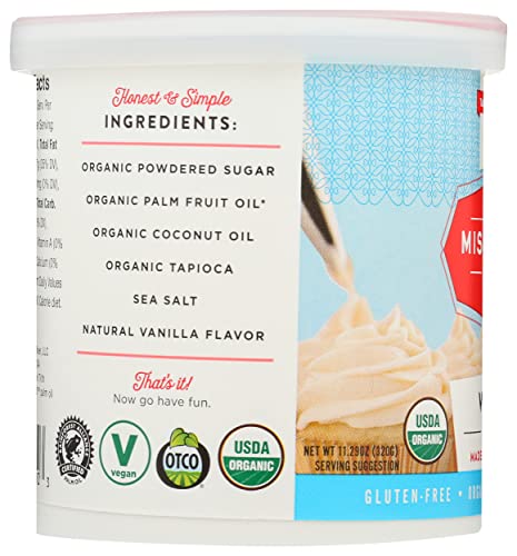 Miss Jones Baking Organic Buttercream Frosting, Perfect for Icing and Decorating, Vegan-Friendly: Vanilla (Pack of 1)