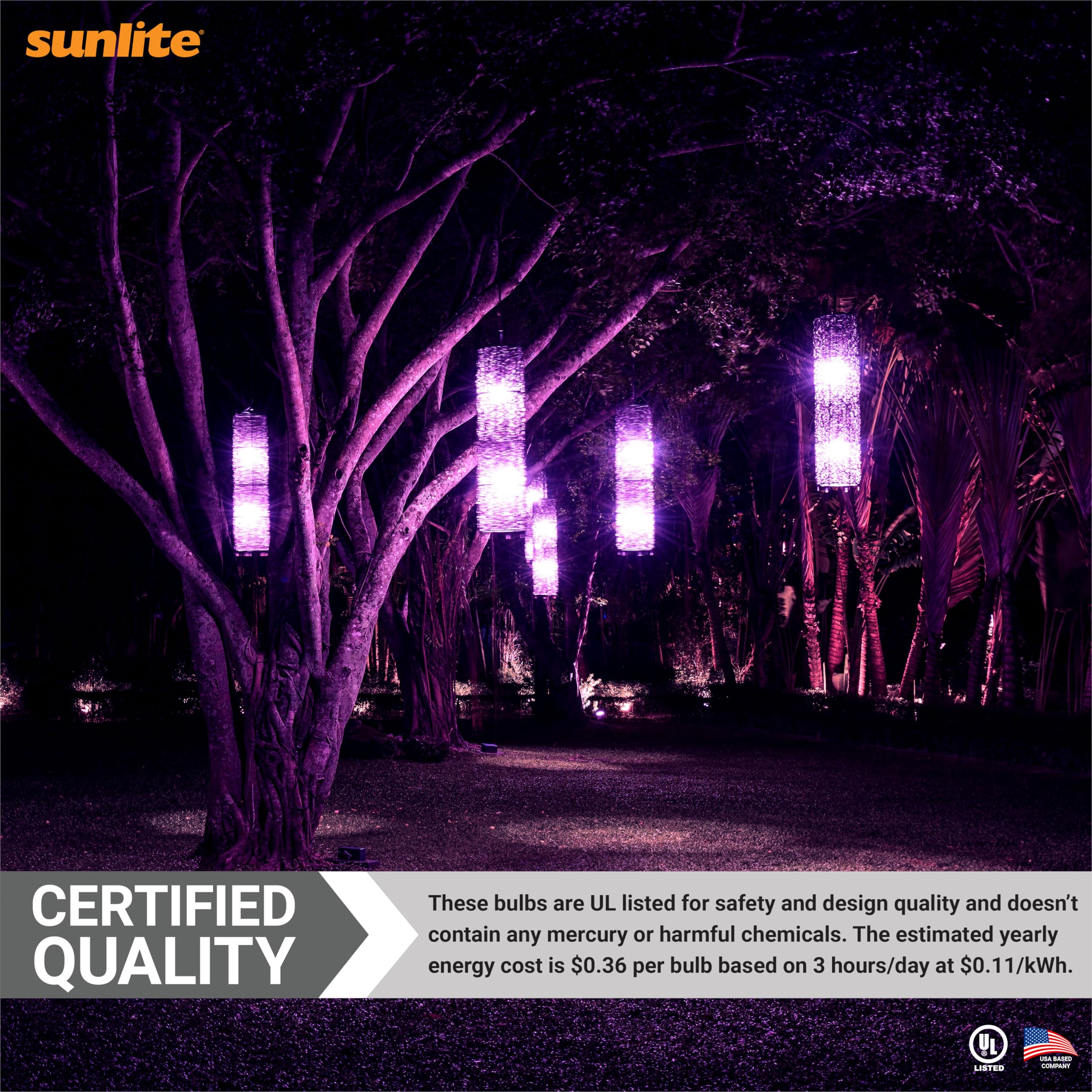 Sunlite 80132-SU LED A19 Standard a Type Light Bulb, 1 Pack, Purple