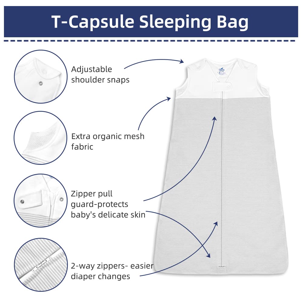 TWINOR Warm Quilted Baby Sleeping Bag, 2.5Togs Super Soft Wearable Blanket with 2-way Zipper, Fits Newborns and Infants